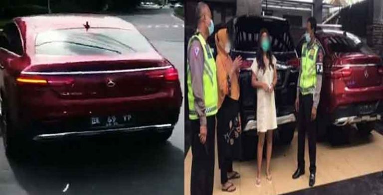 Tidak Ditindak, Pengendara Mobil MERCY Merah Halangi Pemadam Kebakaran